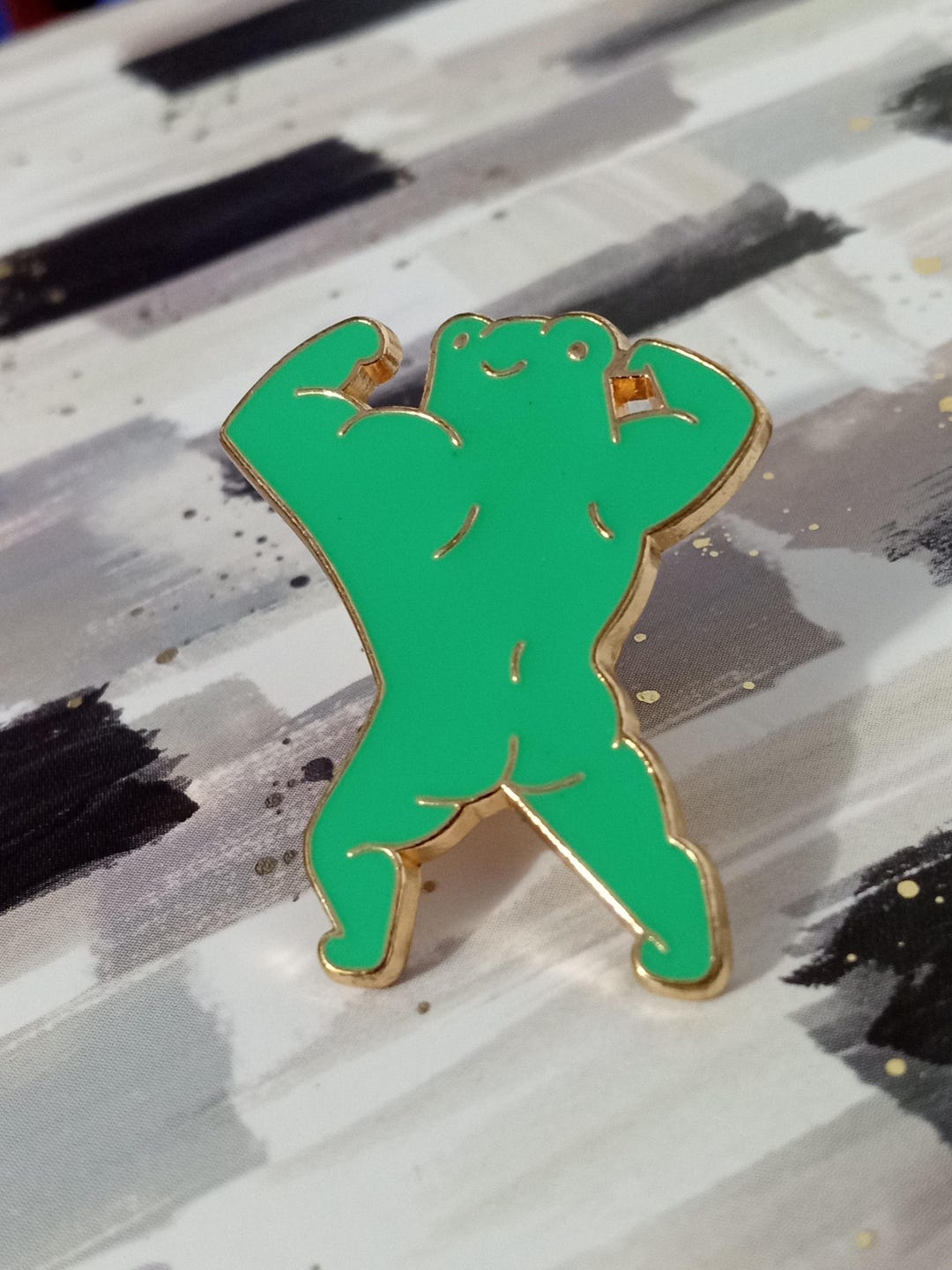 Silly Muscle Froggy Pin Buff Butt Frog Brooch - Etsy