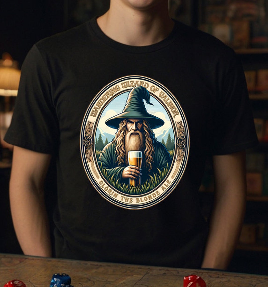 Wandering Wizard Blonde Ale T-shirt - Drinkers, D&D Gamers, Inspired by ...