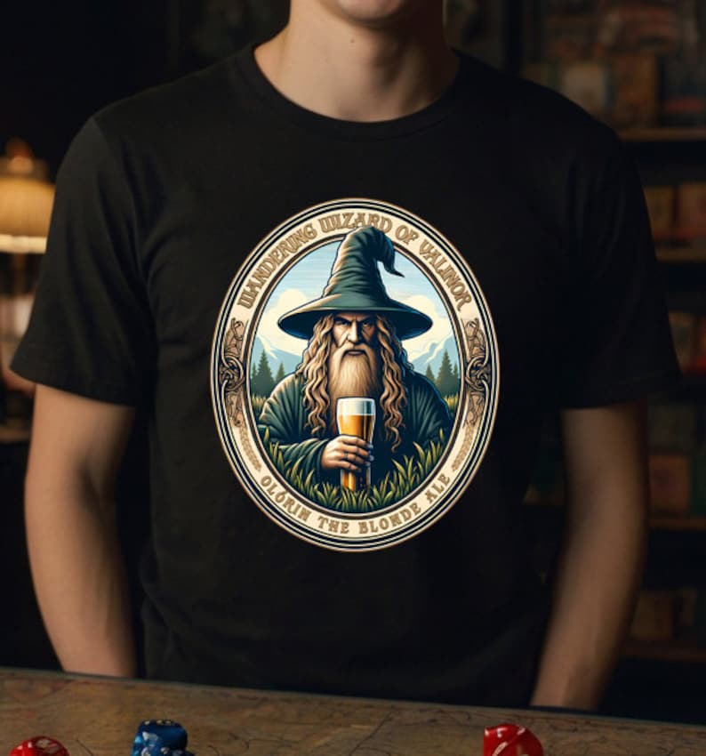 Wandering Wizard Blonde Ale T-shirt - Drinkers, D&D Gamers, Inspired by ...