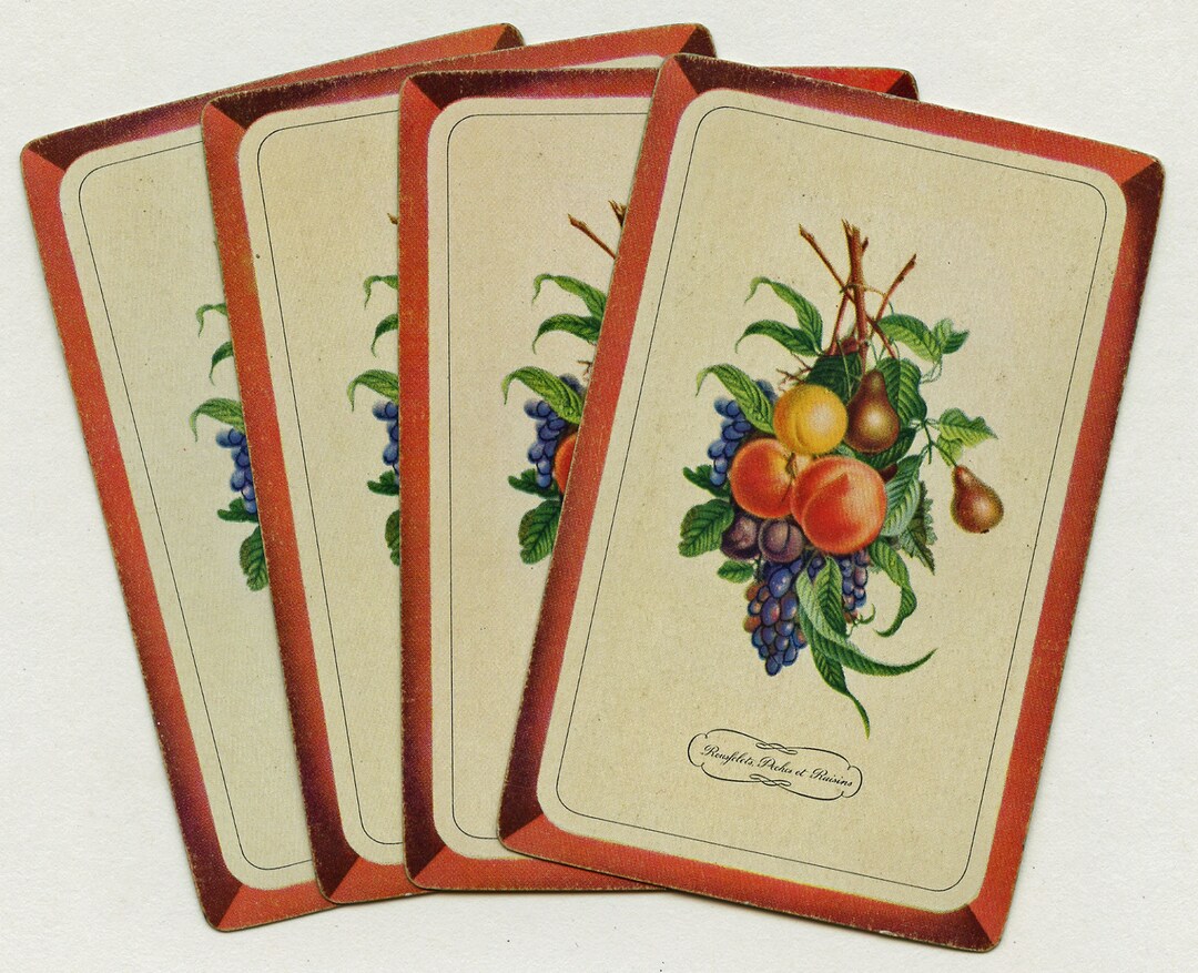 Fruit Swag Playing Cards; Vintage; Pinochle; Ephemera - Etsy