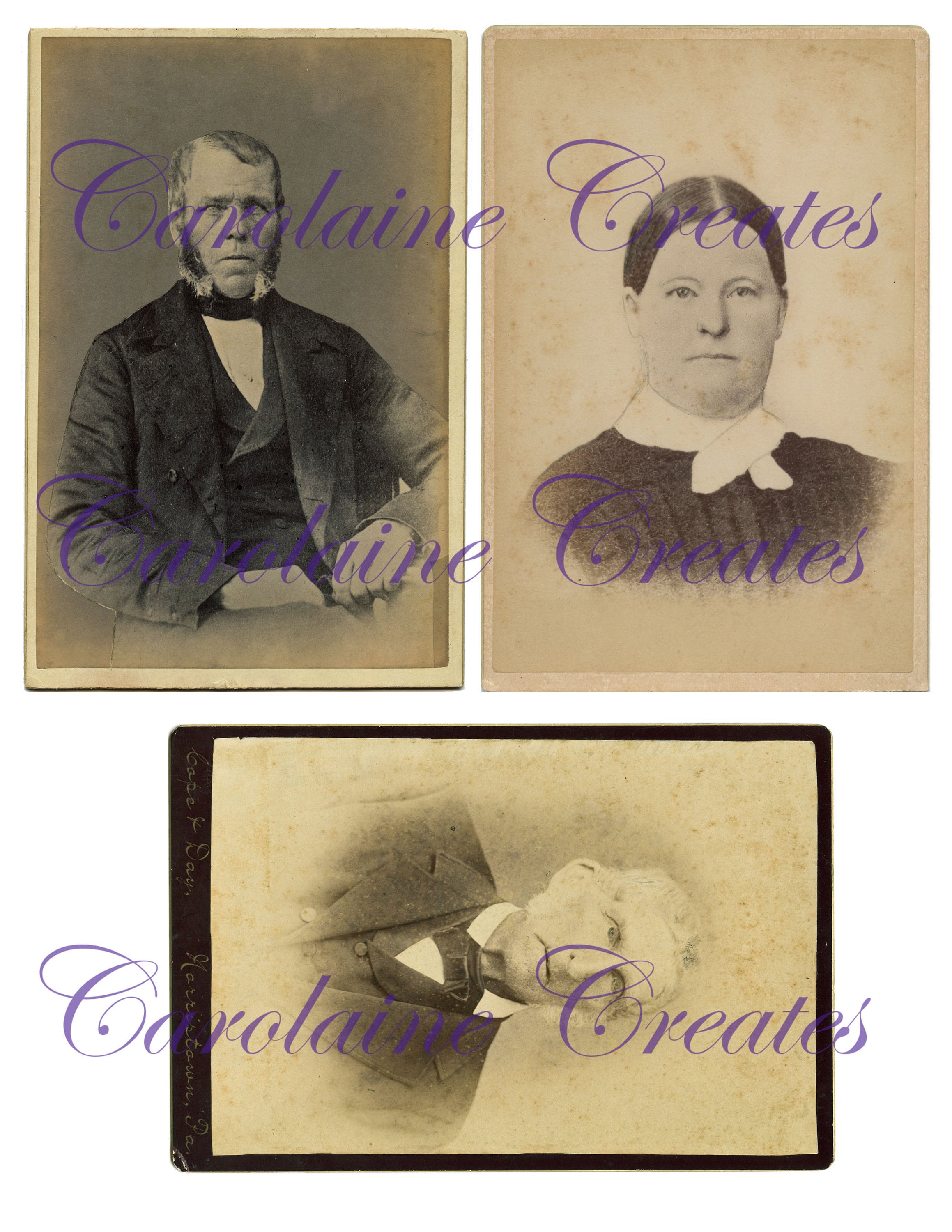 Printable Vintage Portrait Cabinet Cards Kit 1 Digital | Etsy