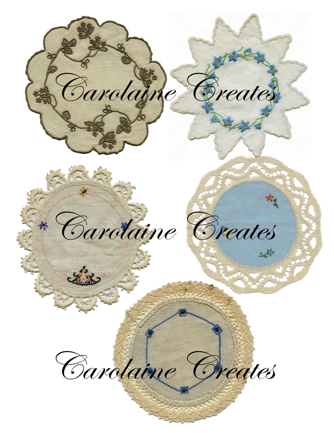 Printable Embroidery/cutwork Kit 2 - Etsy