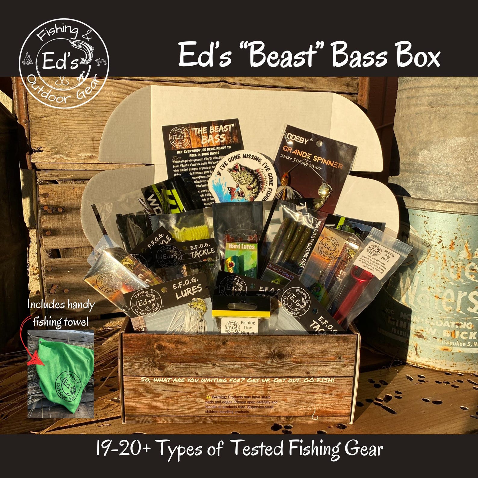 Ed's BEAST Box: BASS 19-20 Pcs Fishing Gift Box Tackle Box Fishing Gift ...