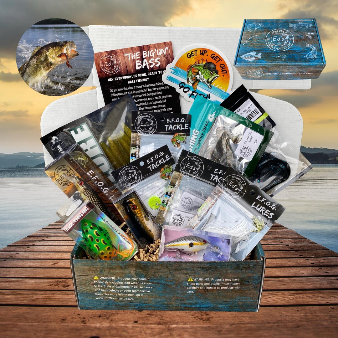 Bass Fishing Gift Box – 11-12+ Types of Lures & Tackle – Christmas Gift ...