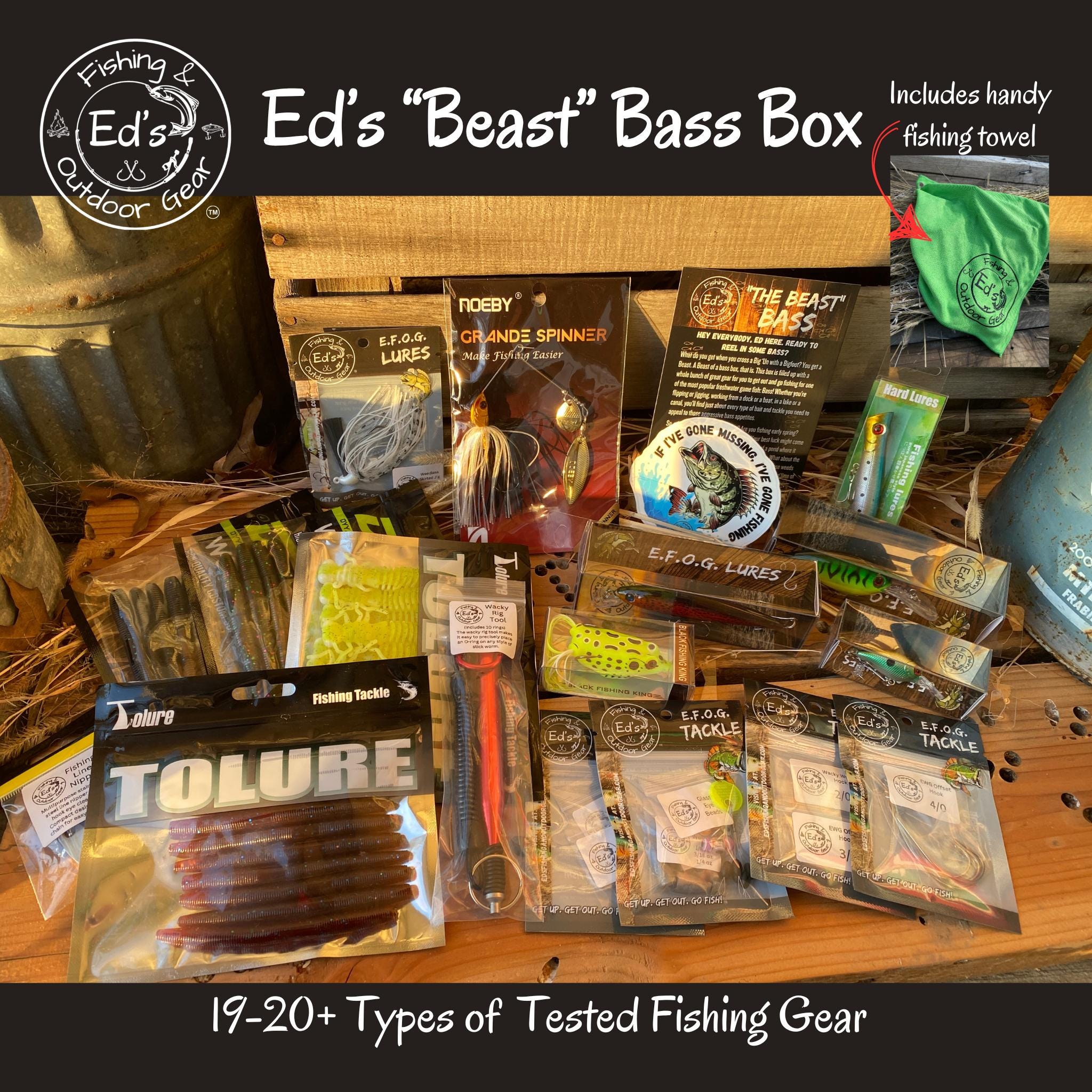 Ed's BEAST Box: BASS 19-20 Pcs Fishing Gift Box Tackle Box Fishing Gift ...