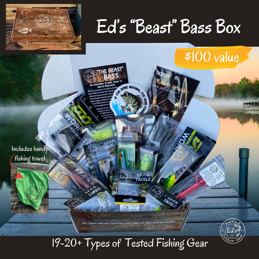 Ed's BEAST Box: BASS 19-20 Pcs Fishing Gift Box Tackle Box Fishing Gift ...