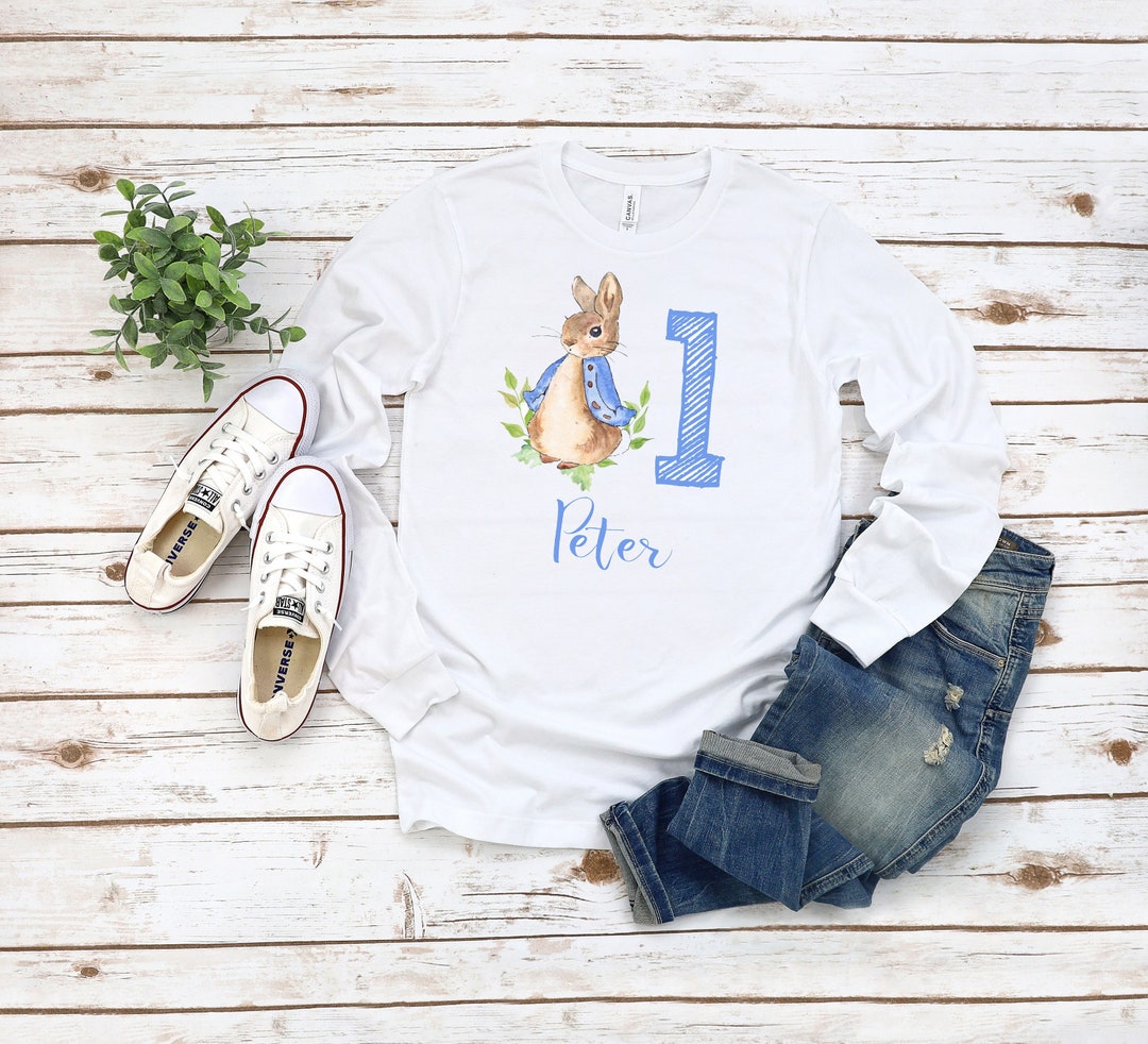 Peter Rabbit Birthday shirt, Peter rabbit shirt with name, digit ...