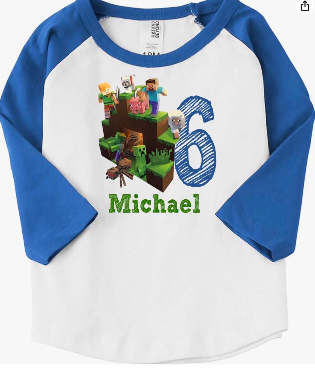 Minecraft Shirt, Minecraft Birthday Shirt, Custom Birthday Shirt ...