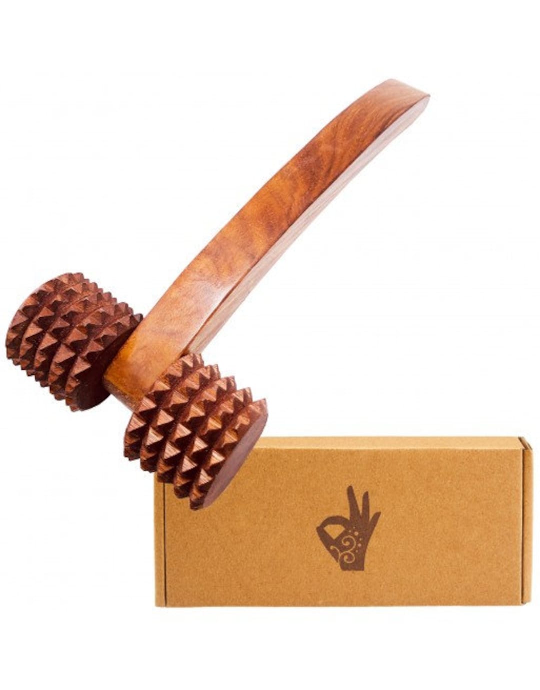 Rose Wood Handheld Acupressure Roller Unisex Massager Full Body Pain ...