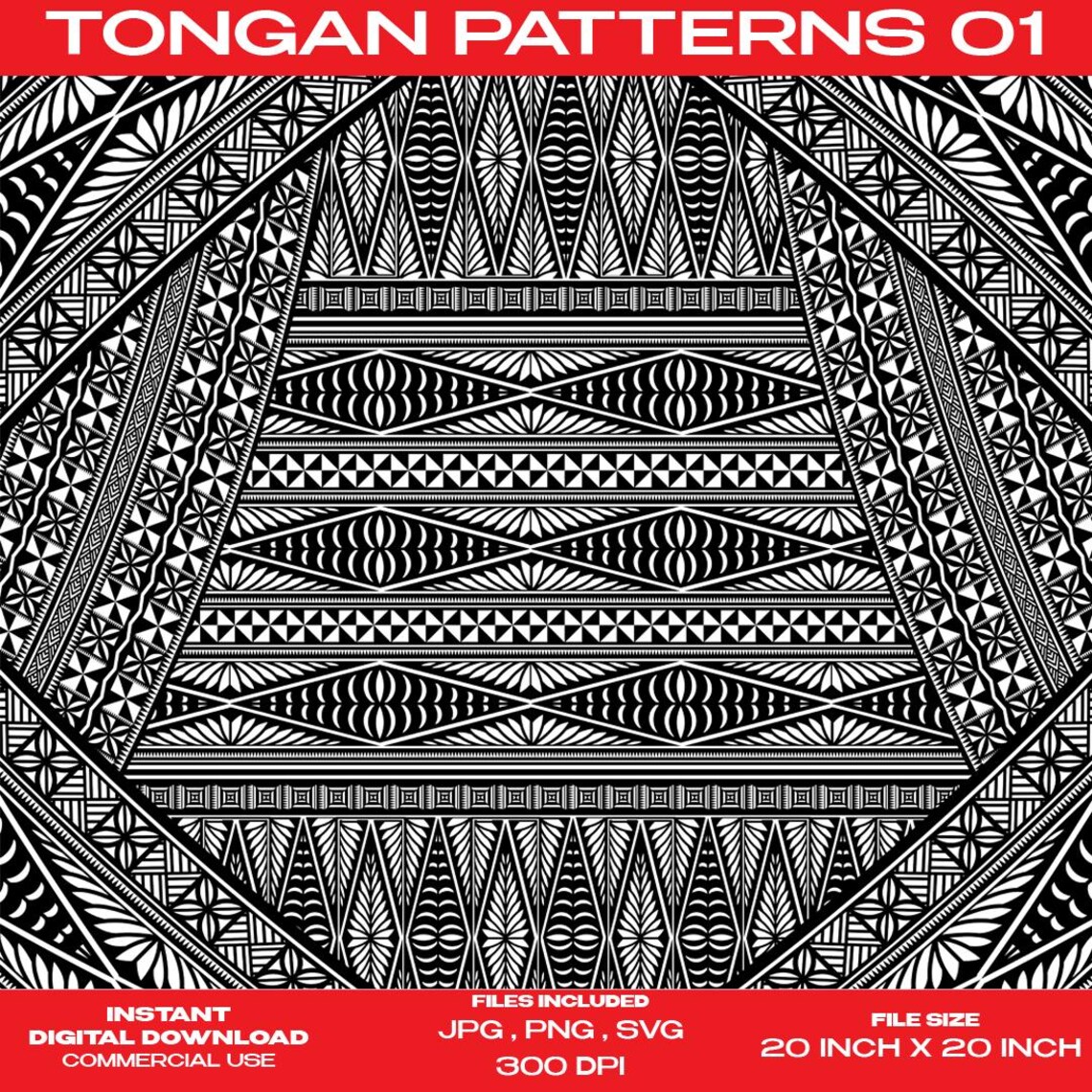 Tongan Pattern 01 ( Polynesian Tribal Patterns ) * NEW 2025 * - Etsy