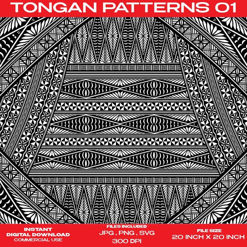 Tongan Pattern 01 ( Polynesian Tribal Patterns ) * NEW 2025 * - Etsy