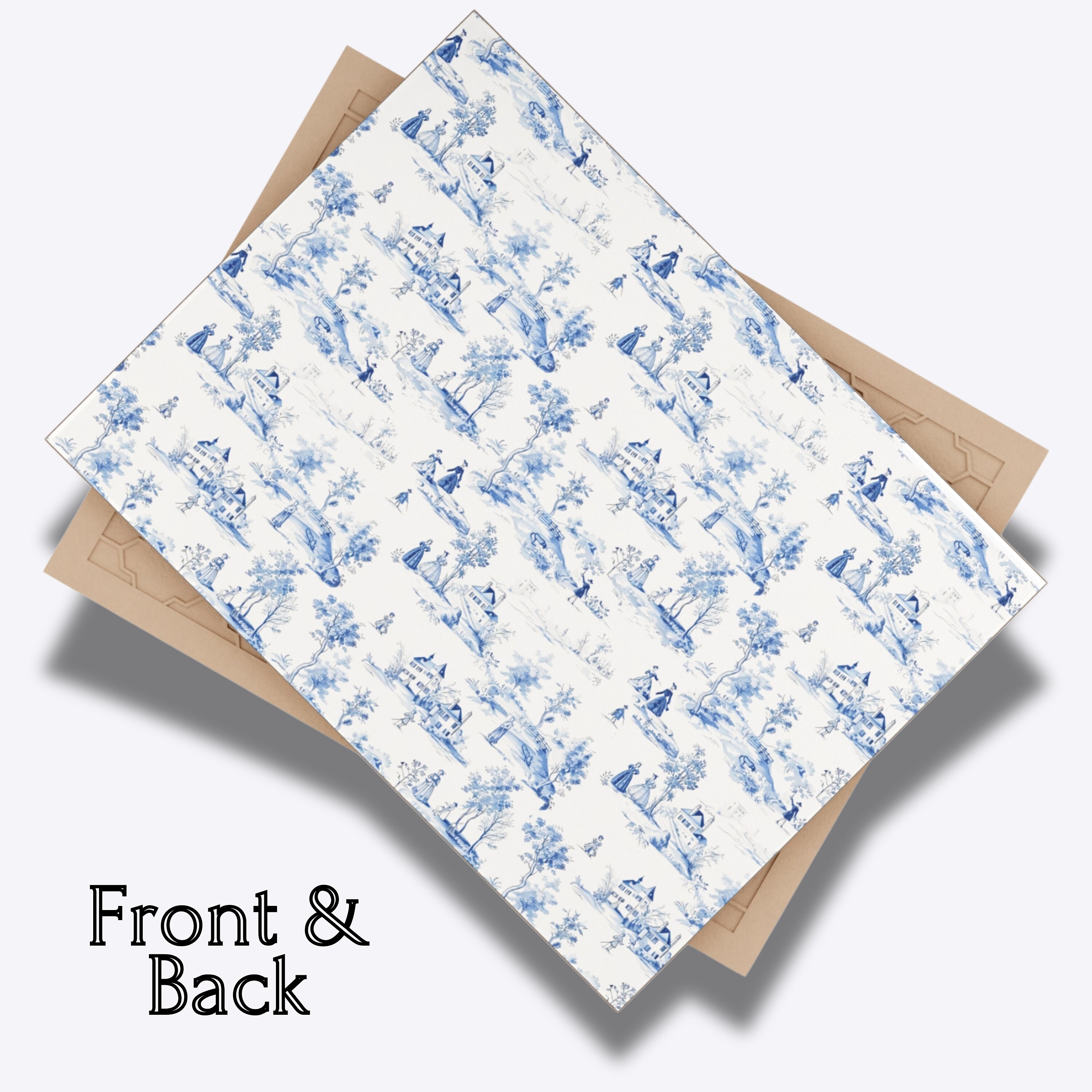 Ceramic Tile Blue French Toile Kitchen Decor Countryside Bathroom ...