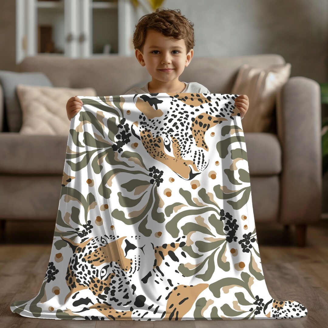 Cheetah Safari Blanket Leopard Jungle Throw Tropical Home Decor Gift ...