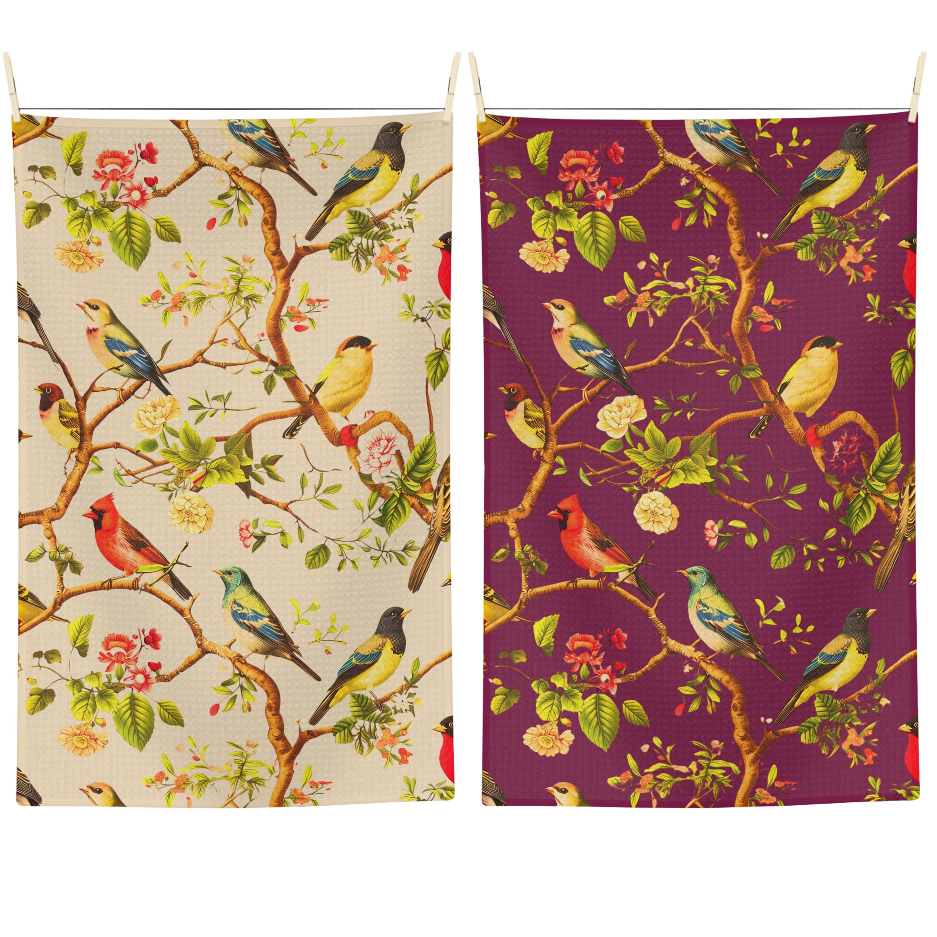 Microfiber Tea Towel Custom Color Kitchen Towel Bird Print Kitchen ...