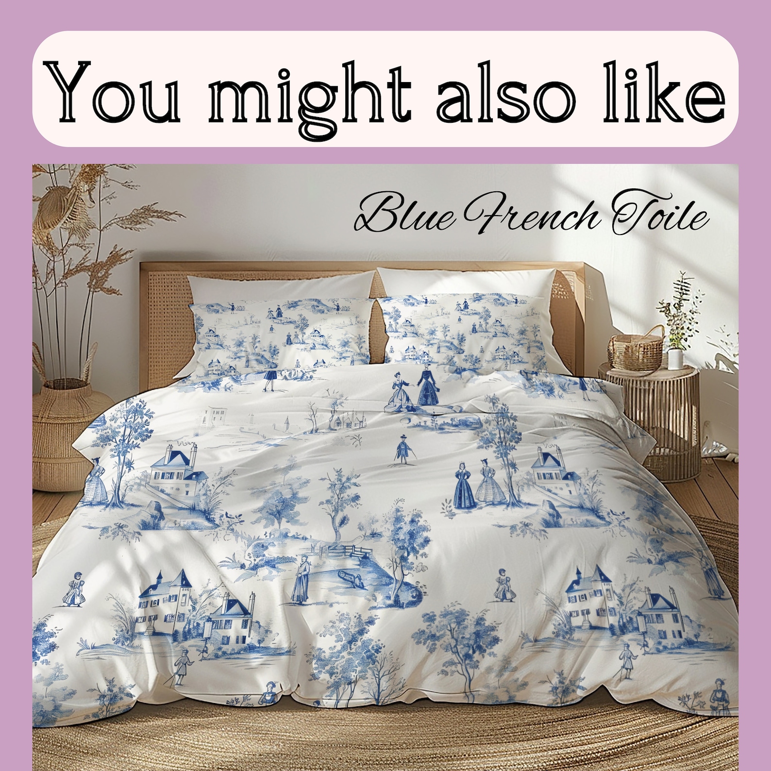 Duvet Cover Cotton French Toile Bedding Floral Print Custom French ...