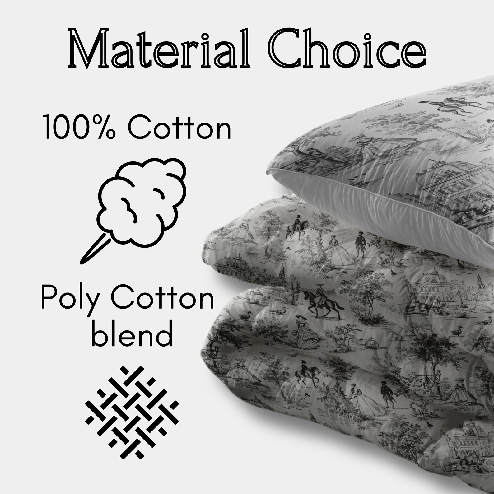 Personalized Countryside Toile Duvet Cover Custom French Country Cotton ...
