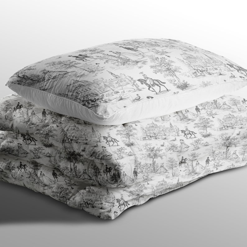 Personalized Countryside Toile Duvet Cover Custom French Country Cotton ...