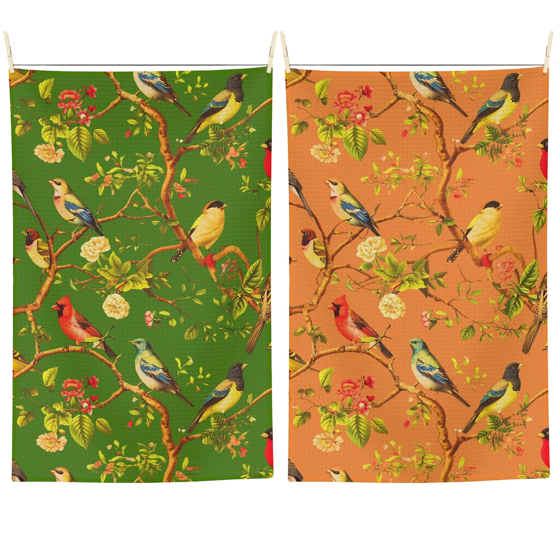 Microfiber Tea Towel Custom Color Kitchen Towel Bird Print Kitchen ...
