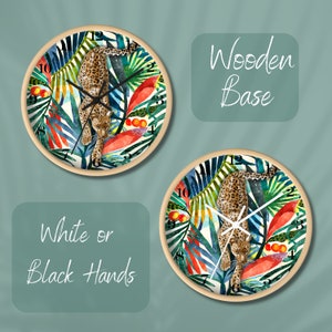 Cheetah Tropical Wall Clock Nature Inspired Decor for Housewarming Gift ...