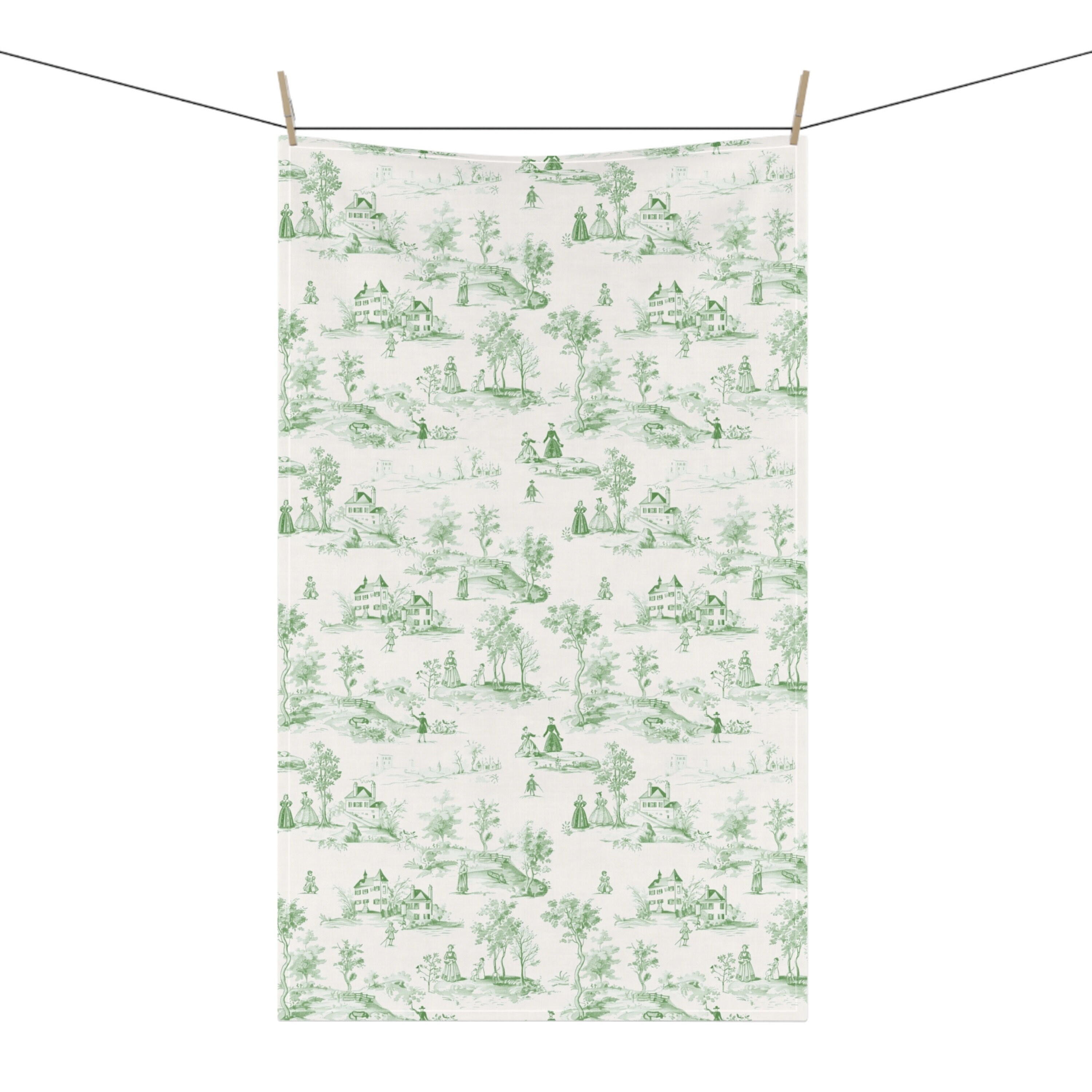 Custom Toile French Country Kitchen Towel Personalized Cotton Toile De ...