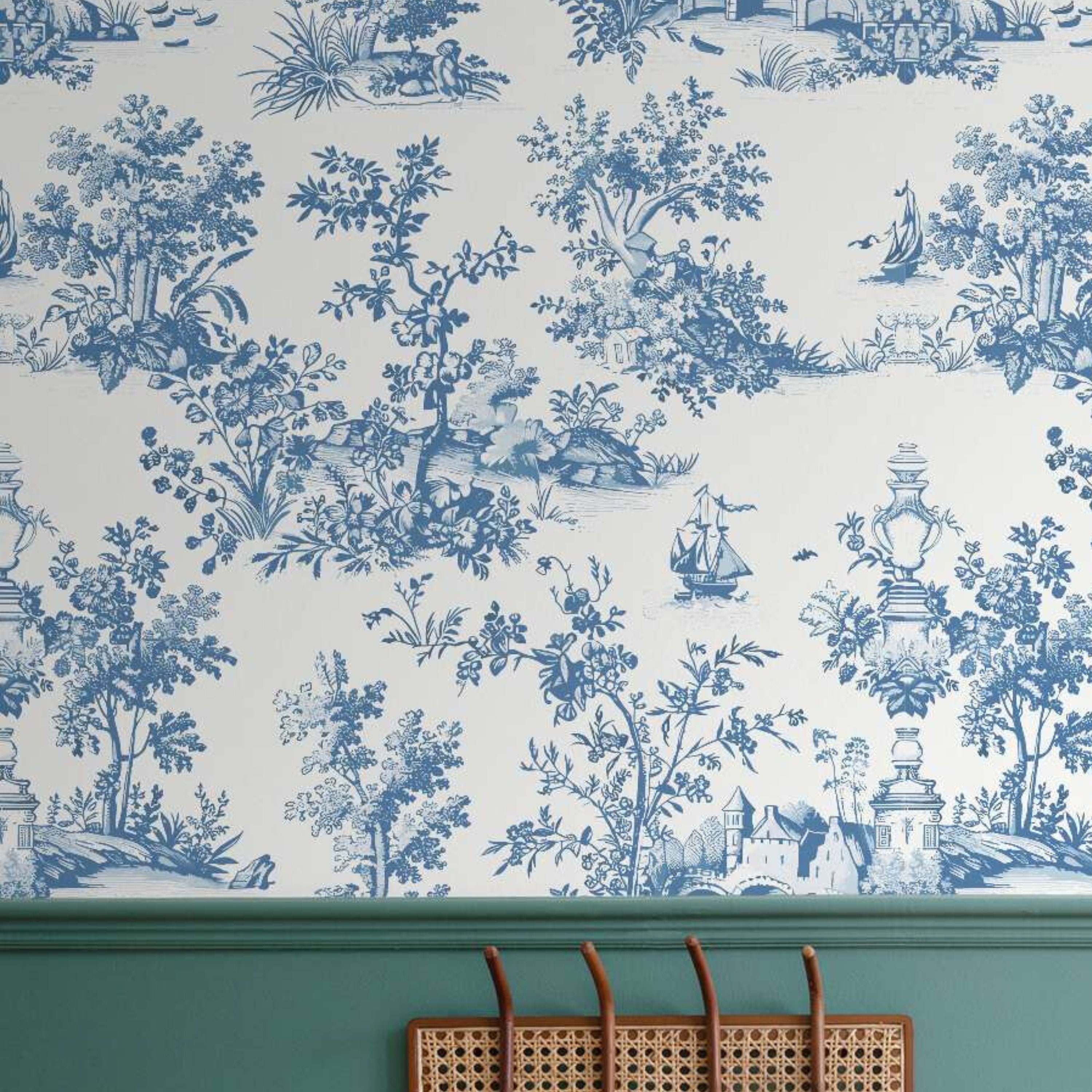 Toile De Jouy French Style Wallpaper Removable Wall Mural Botanical ...