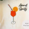 Aperol Spritz Hand Embroidery Pattern - Etsy