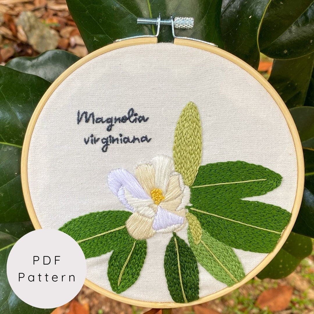 Magnolia Hand Embroidery Pattern - Etsy