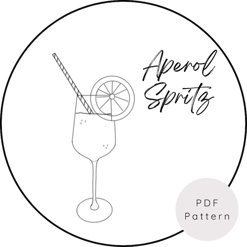 Aperol Spritz Hand Embroidery Pattern - Etsy