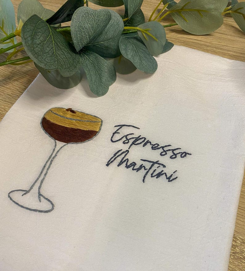 Espresso Martini Hand Embroidery Pattern - Etsy