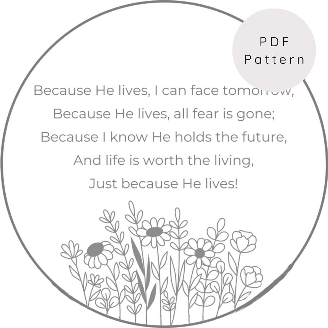 Because He Lives Hand Embroidery Pattern - Etsy