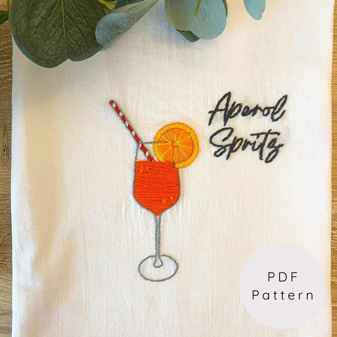 Aperol Spritz Hand Embroidery Pattern - Etsy