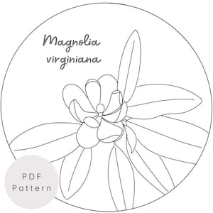 Magnolia Hand Embroidery Pattern - Etsy