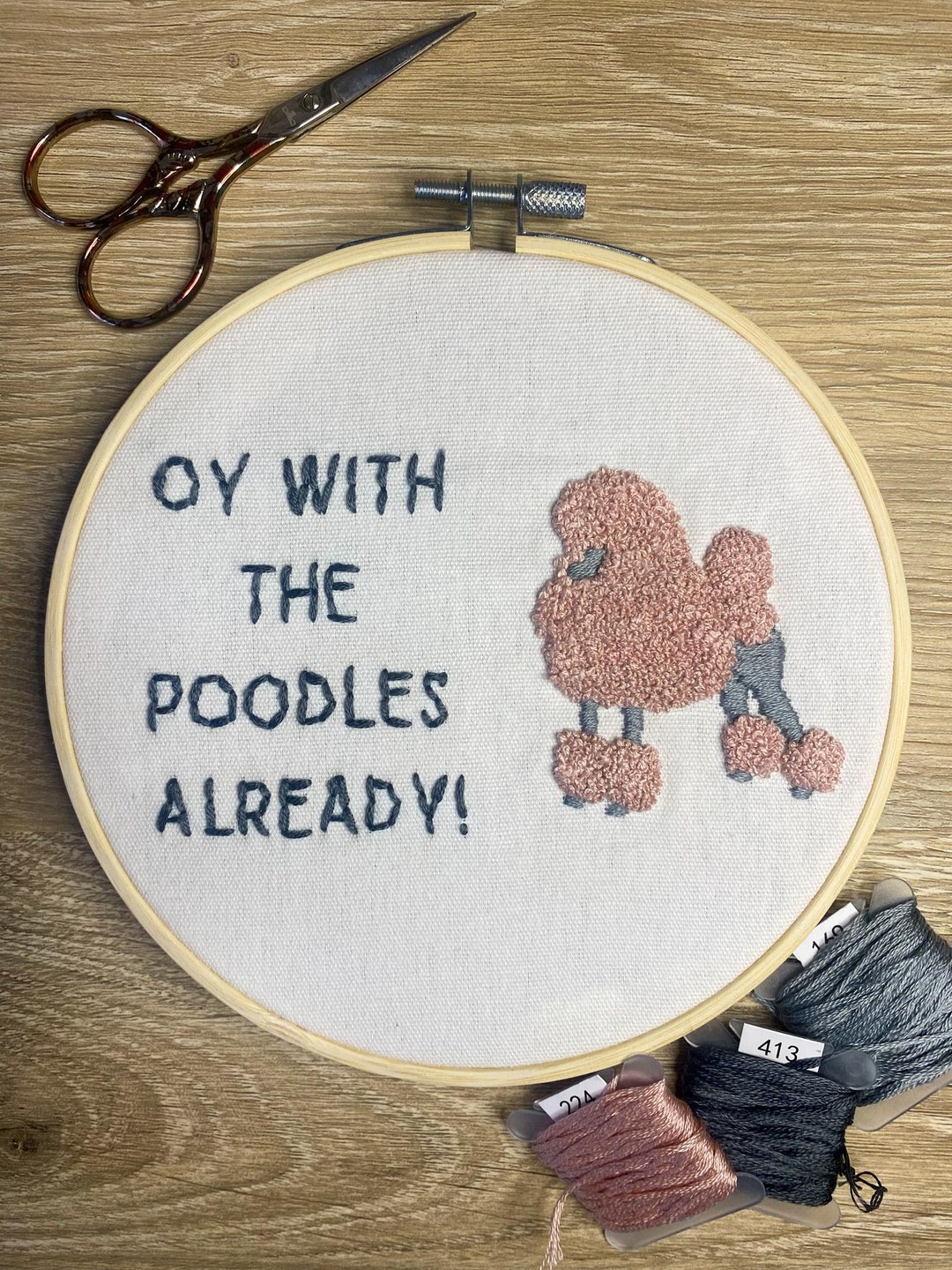 Oy With the Poodles Hand Embroidery Art - Etsy