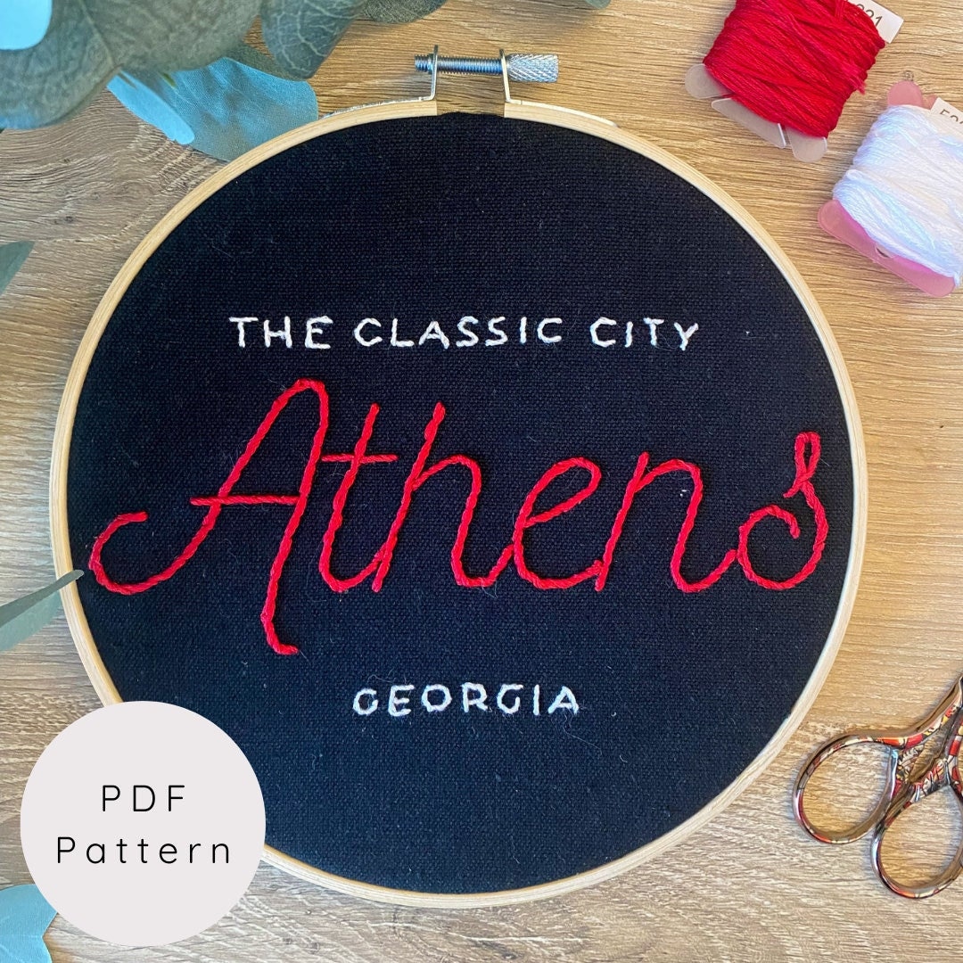 Athens, GA Hand Embroidery Pattern - Etsy