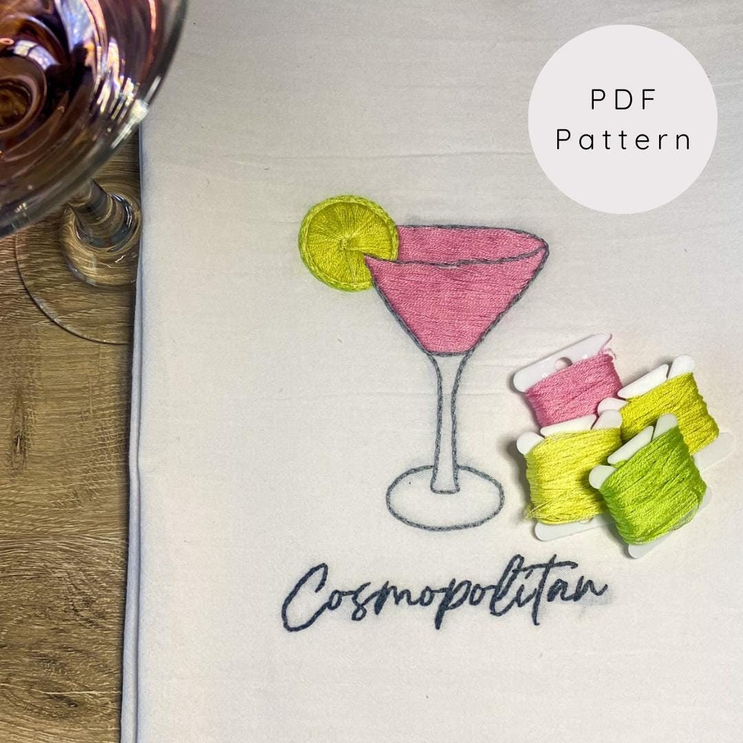 Cosmopolitan Hand Embroidery Pattern - Etsy