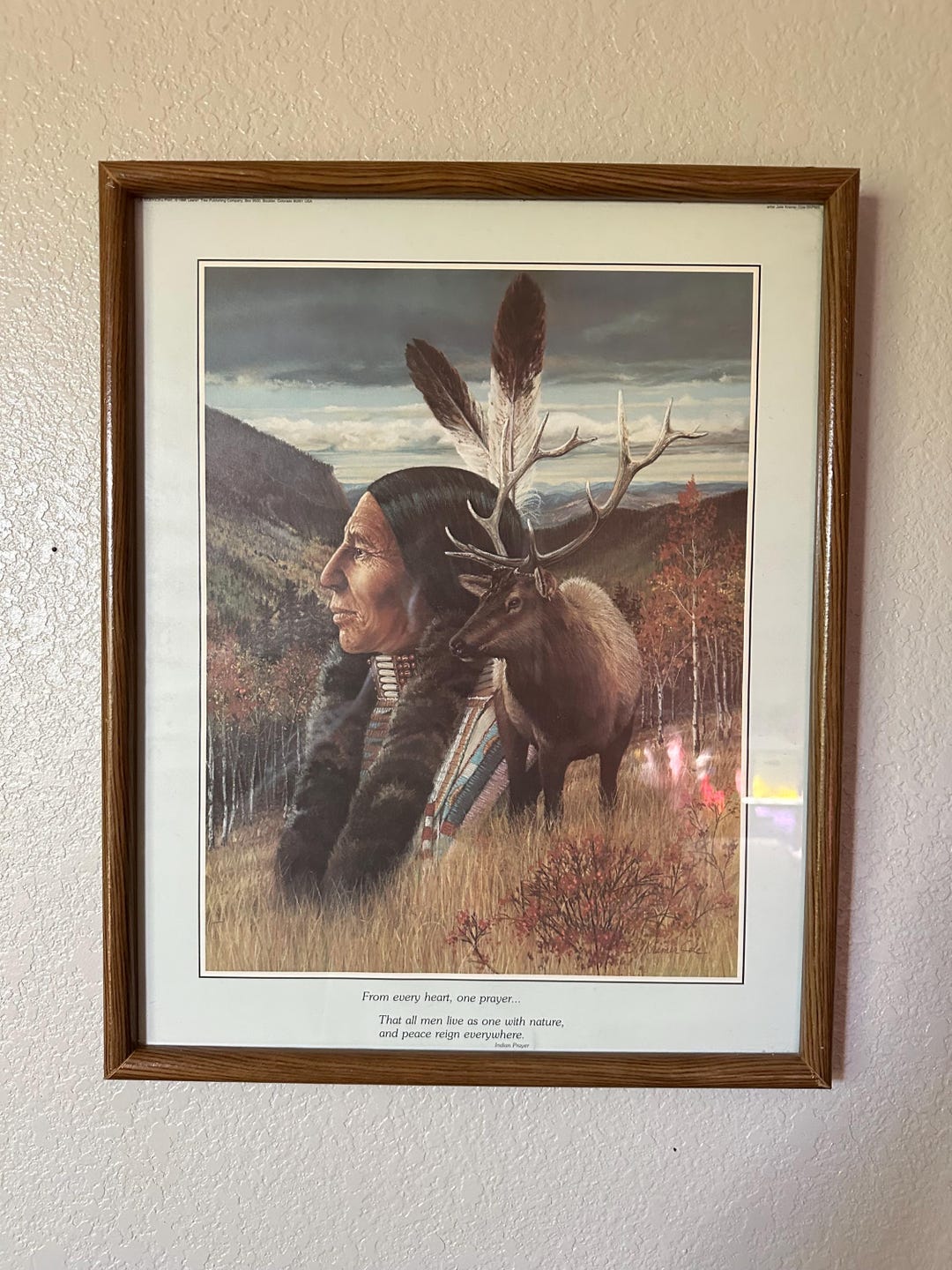 Vintage 1986 Julie Kramer indian Prayer Leanin Tree Art Print - Etsy