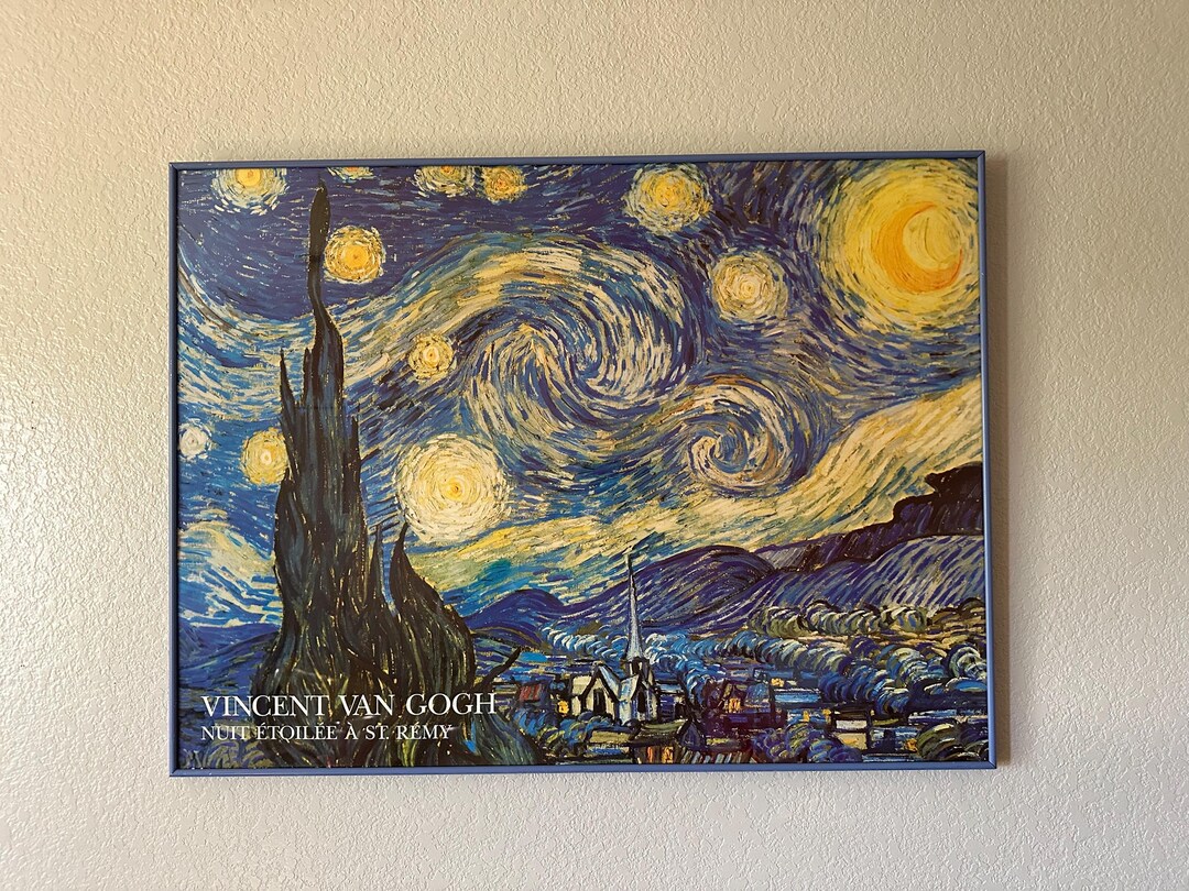 Vintage Vincent Van Gogh la Nuit Etoilée Saint-remy Starry Night Framed ...