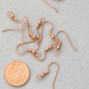Solid Copper French Earwires 12 Pc Ball and Spring Ear Wires - Etsy