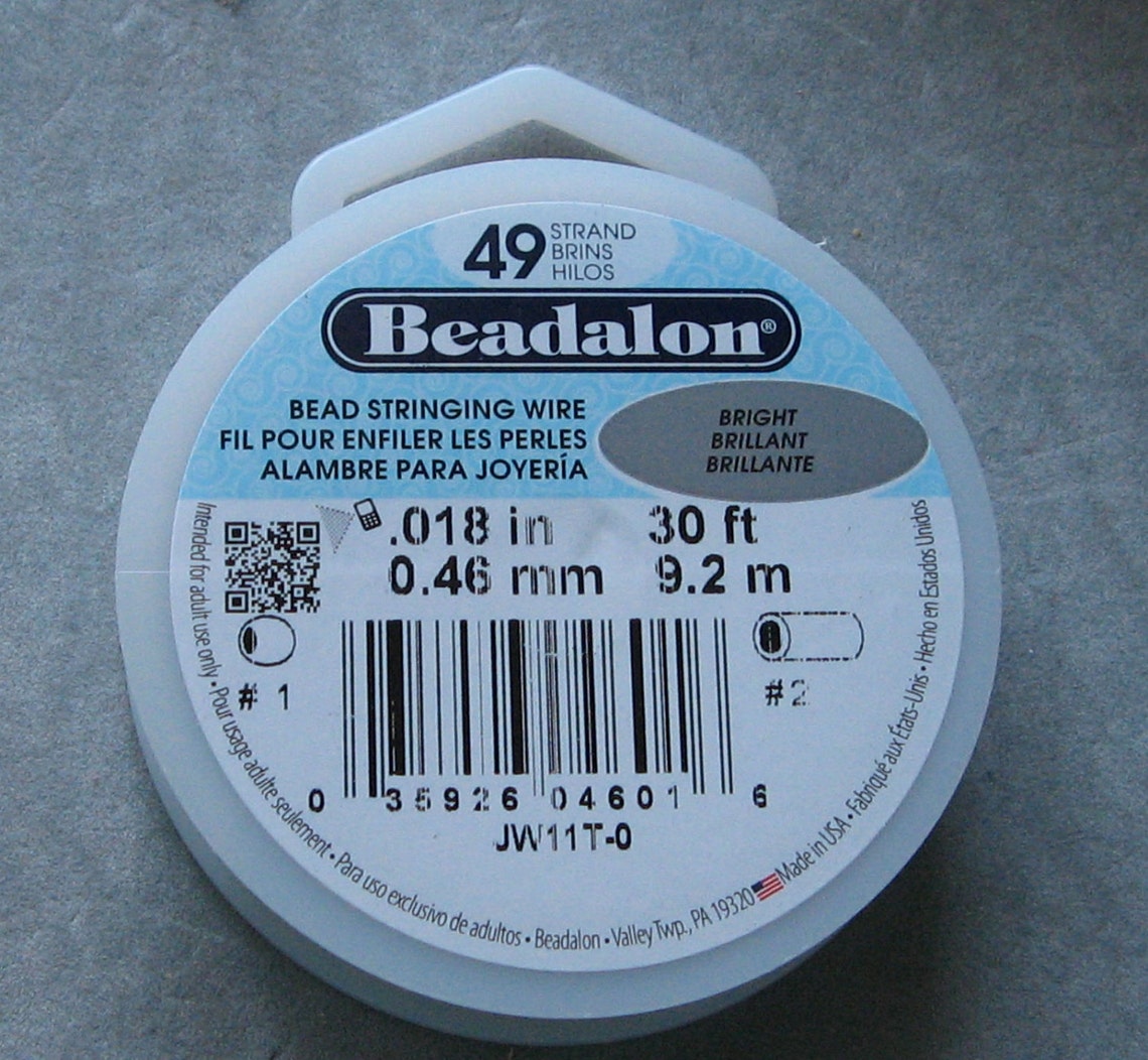 Beadalon 49 Strand Wire .018 Beading Wire 30 Foot Spool - Etsy