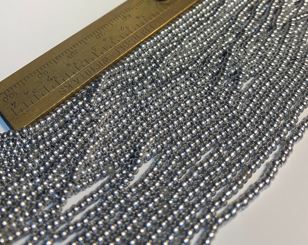 Nice Old Stock Czech Glass Seed Bead 1.8x2mm Hank Silver - Etsy