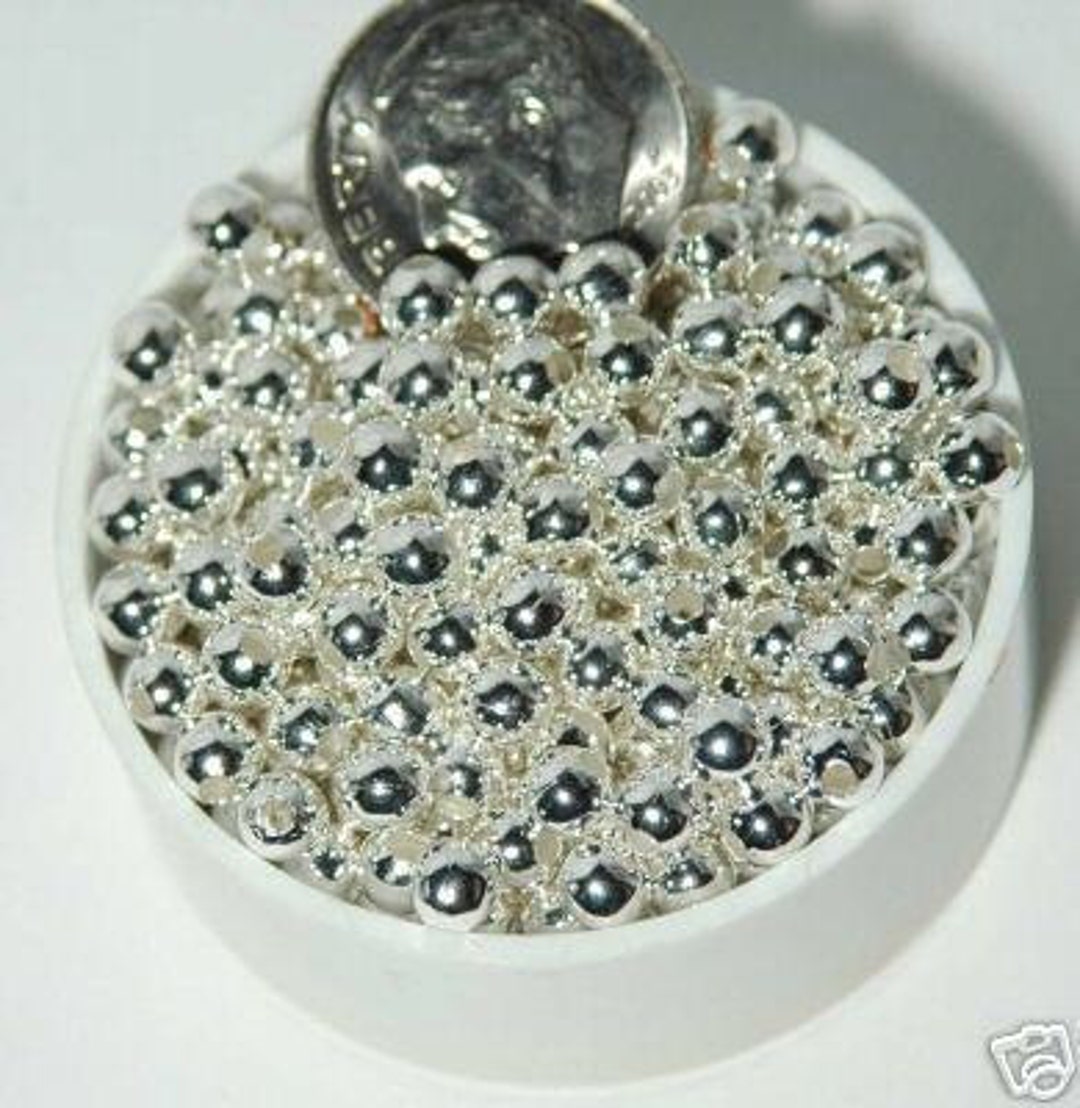 4mm Silver Plated Beads Round Smooth Metal Choose Your Count - Etsy