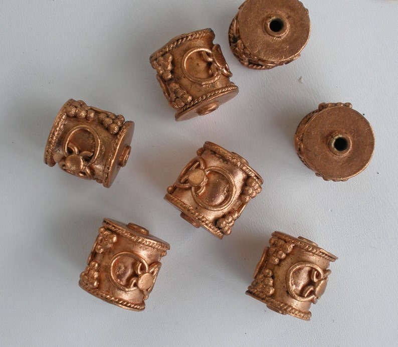 Solid Copper Bali Style Barrel Beads 14x16mm CHOOSE 1pc 3pc or - Etsy