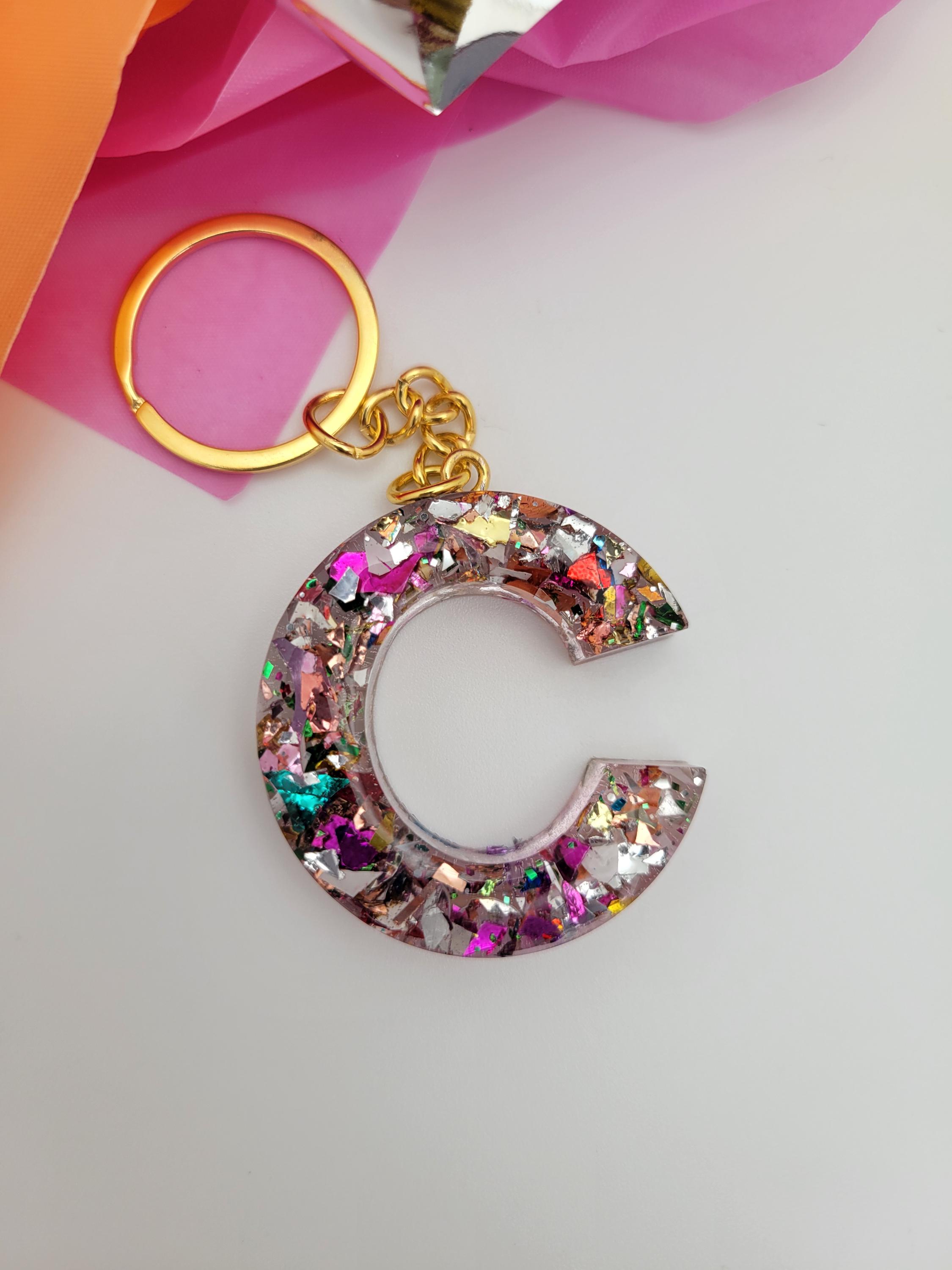 Alphabet Letter Keychain- Epoxy Resin- Customized Box - Etsy