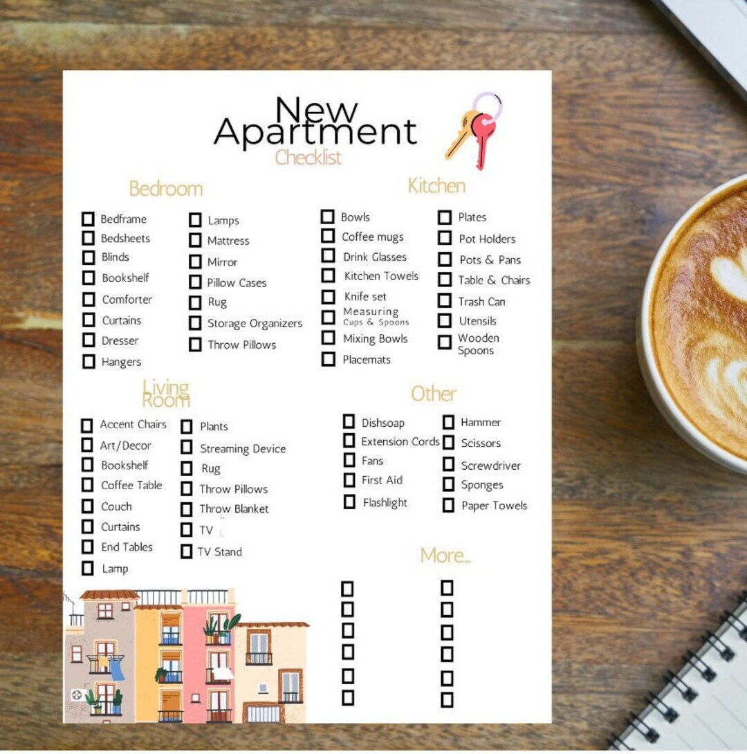 Editable Apartment Move in Checklist for New Apartment List for ...