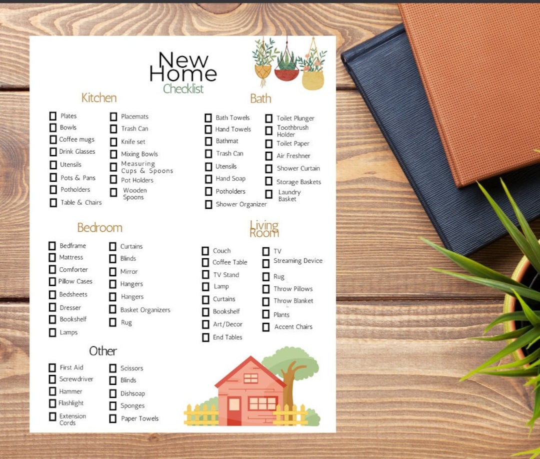 New Home Checklist for New Homeowners Editable Move in List for House ...