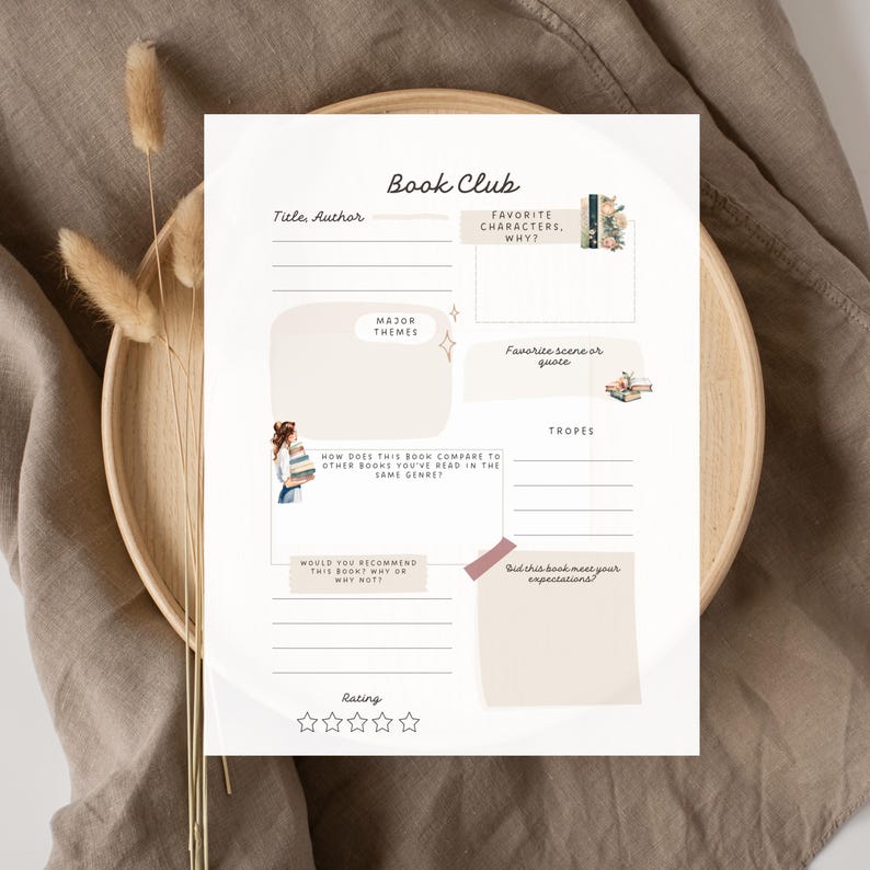 Book Club Guide Printable Template Discussion Questions Reading Group ...