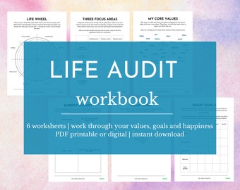 Life Audit Workbook Printable, 2024 Goal Setting Workbook, Self ...