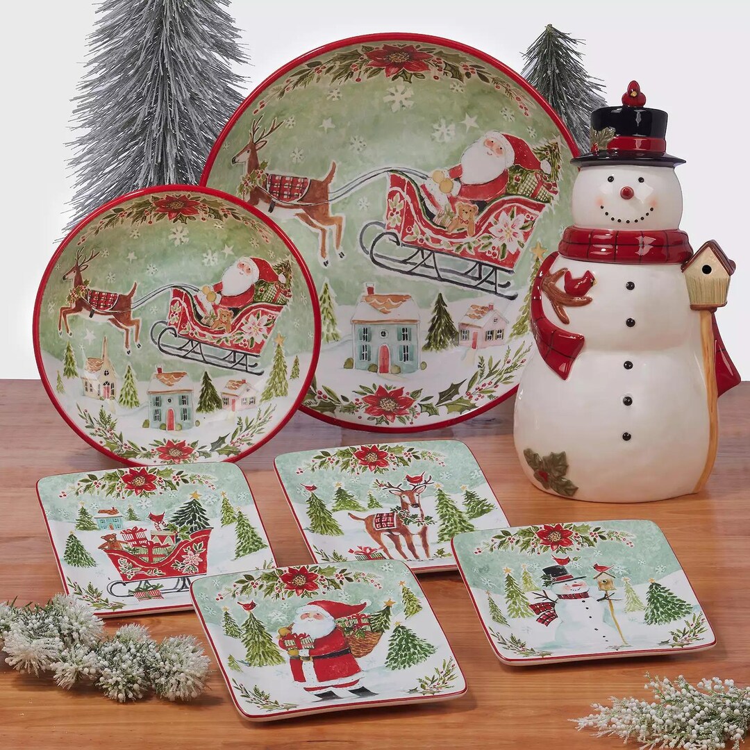 16-piece Joy of Christmas Dinnerware Set, Ceramic Dinner Plate ...