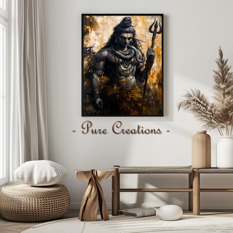 Lord Shiva Trident Art - Hindu God Poster - Divine Warrior Print ...