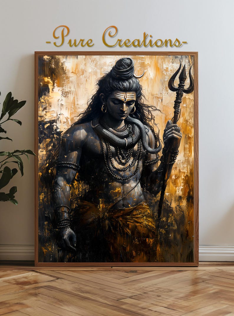 Lord Shiva Trident Art - Hindu God Poster - Divine Warrior Print ...